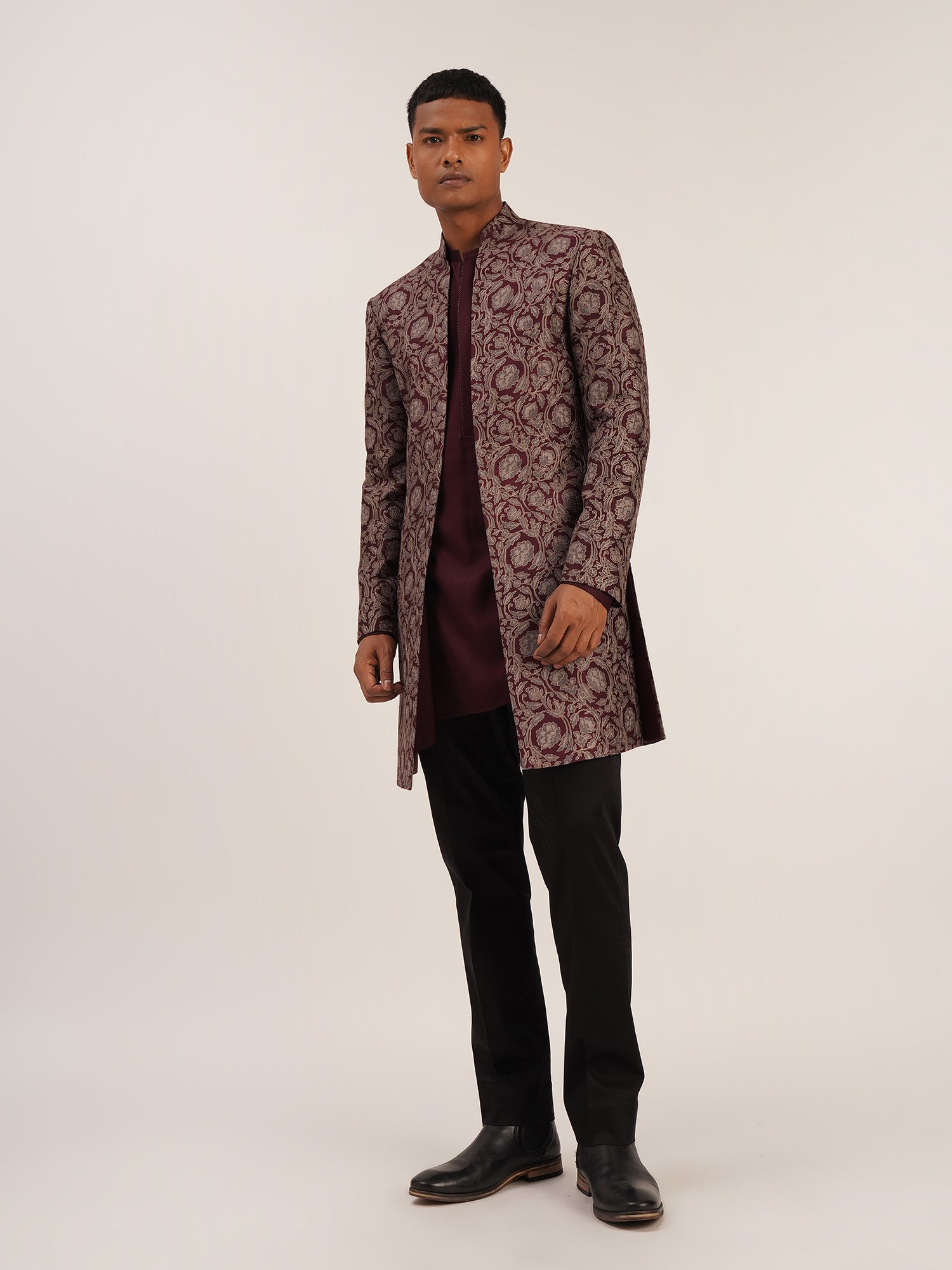 Open Embroidered Sherwani