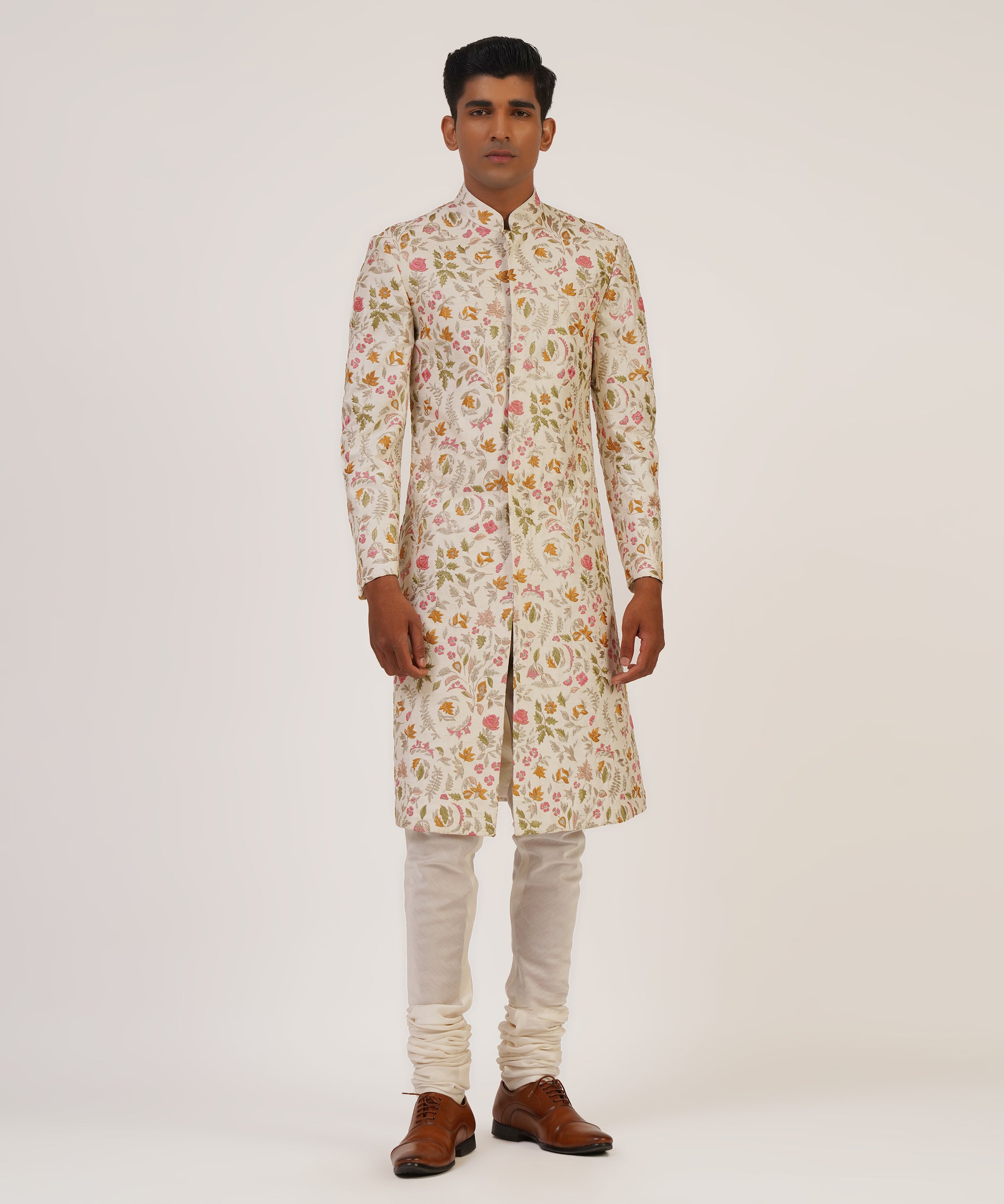 Multi Color Embroidered Sherwani Set